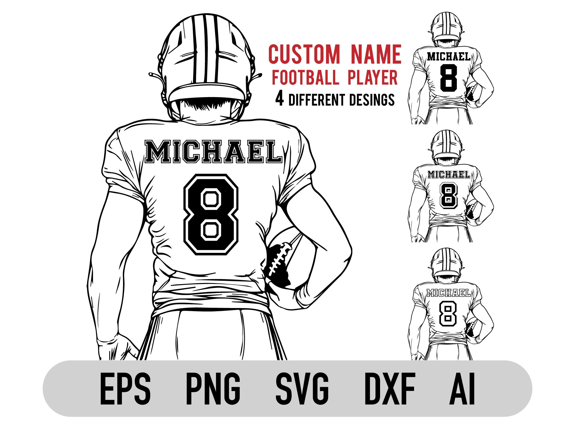 Custom Football Player Svg | Personalized Football Name Svg and Png ...