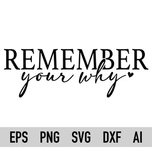 Remember Your Why Svg, Png, Inspirational Quotes Svg, Motivation Svg ...