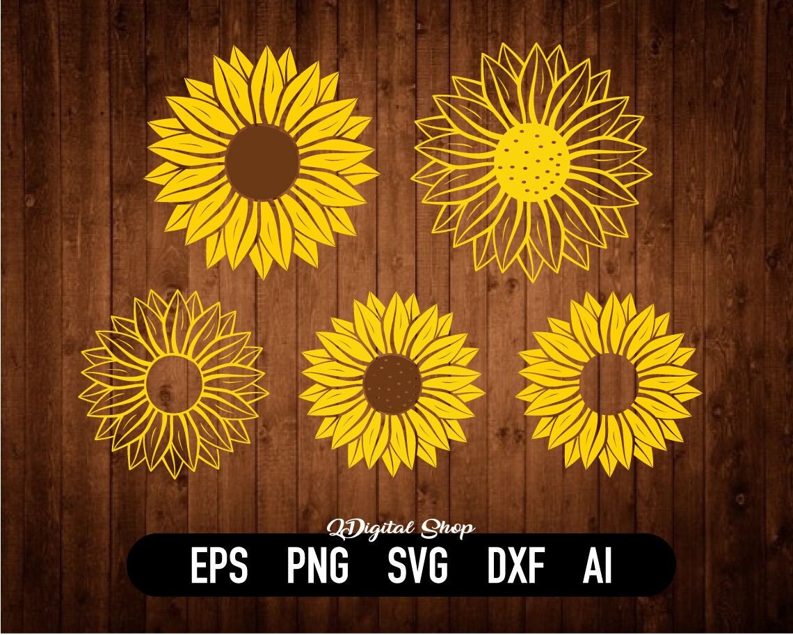 Sunflower Svg Bundle, Sunflower Png, Flower Svg, Monogram Svg ...