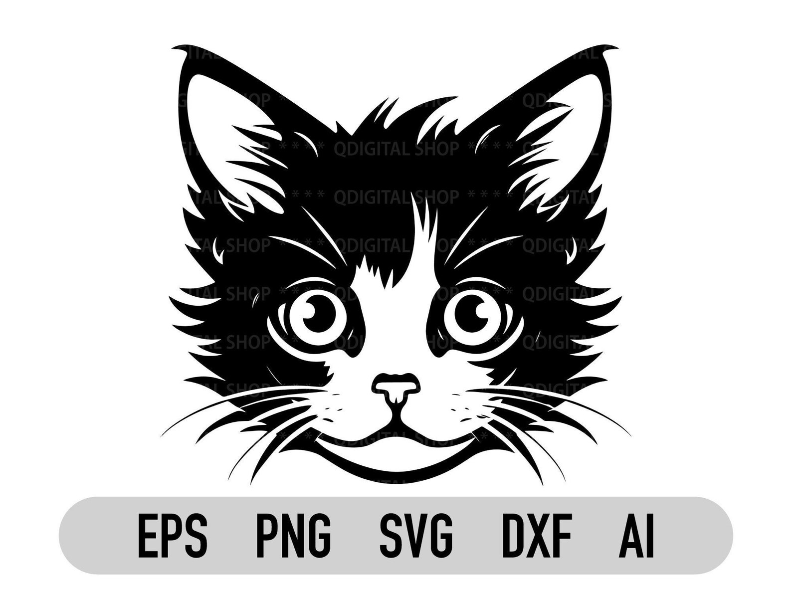 Cute Cat Face Svg, Png, Cut File for Cricut, Animal Lover Svg, Cat ...
