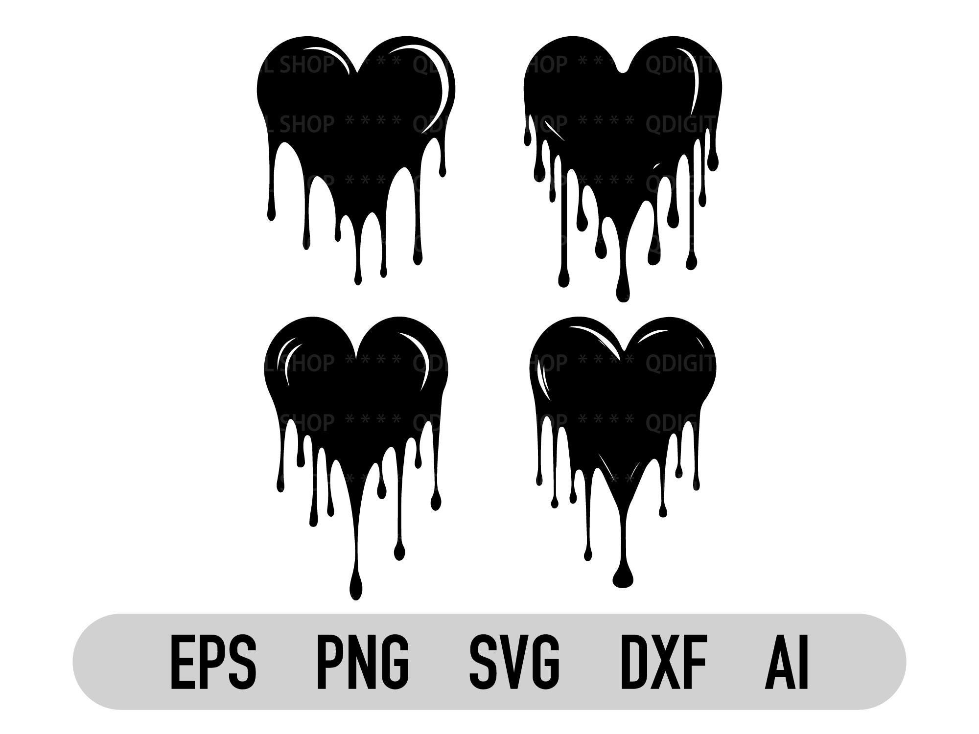Bleeding Heart Svg, Dripping Heart Svg,heart Cutting File, Valentines ...