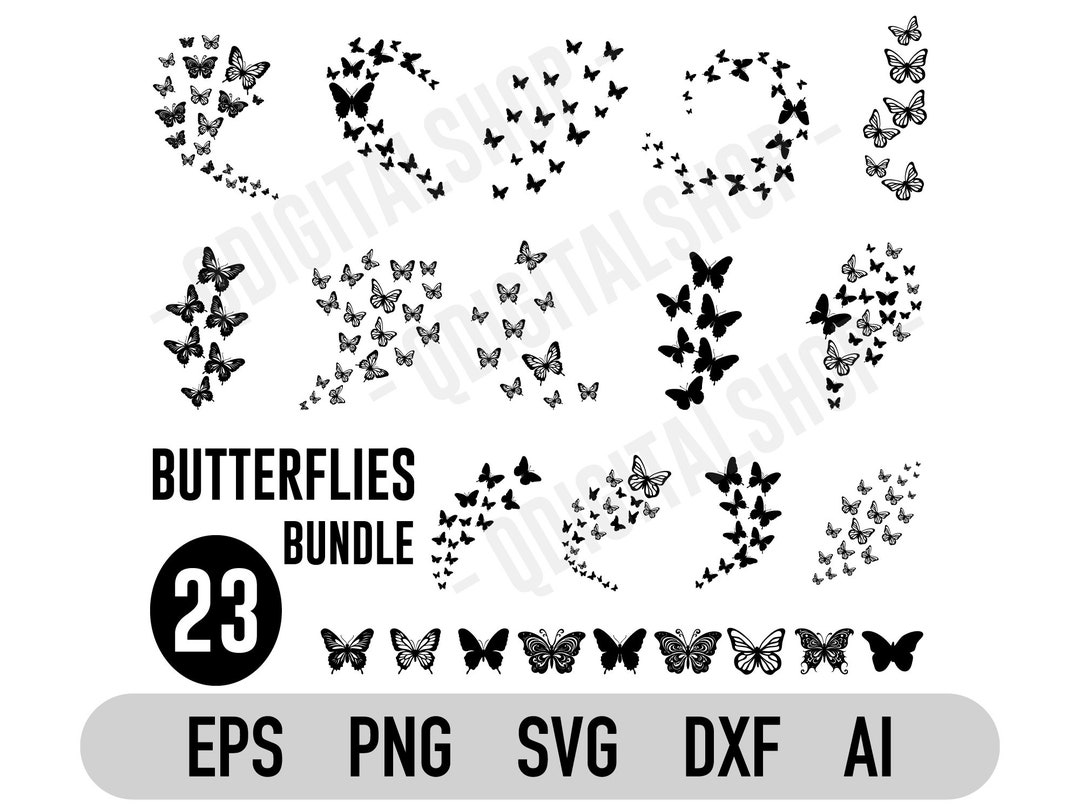 Flying Butterflies Svg Bundle Butterfly Svg Butterfly Cut Files