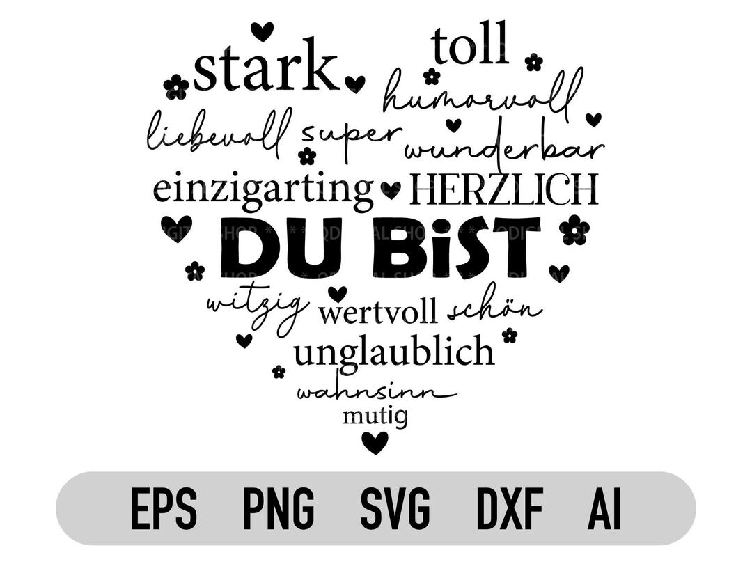 German Plotter File Heart You Are Svg, German Sayings Svg, Plotterdatei Herz Svg, Plotterdatei ...