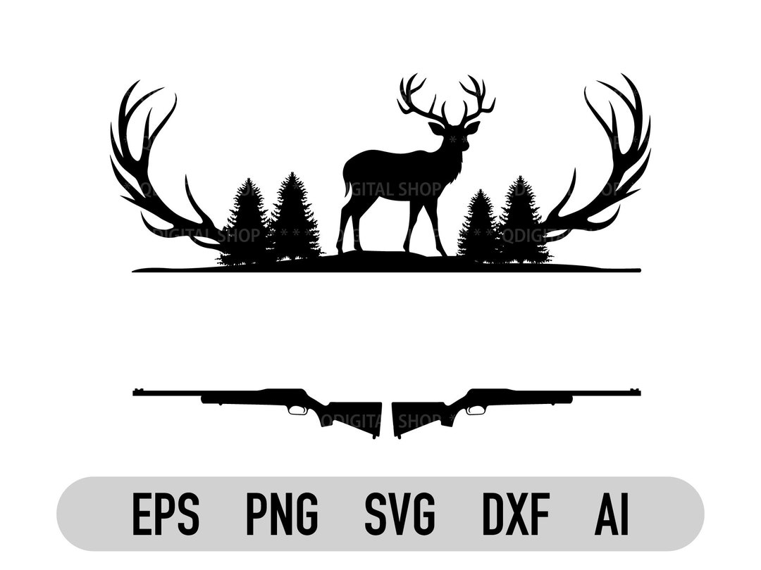 Deer Hunting Frame Svg, Cut File, Deer Svg, Deer Png, Hunting Svg ...