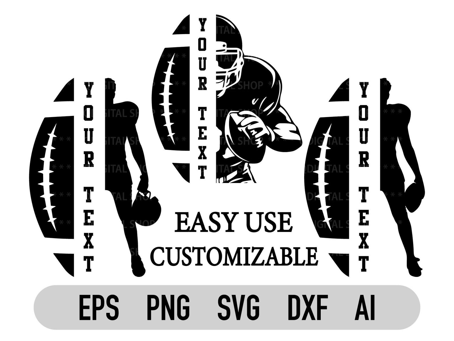 Football Svg,bundle, Football Player Svg, Png, Custom Football Name Svg ...