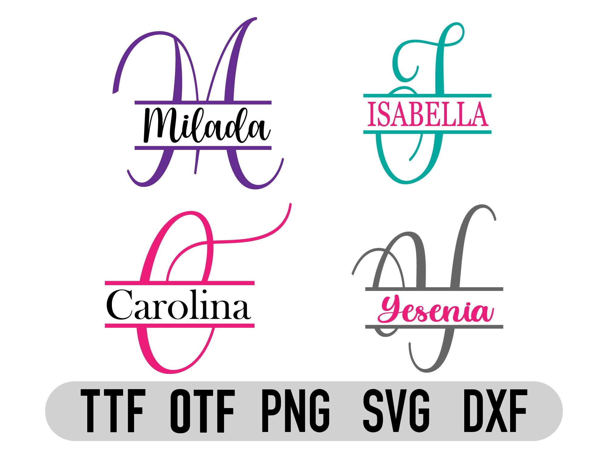 Split Monogram SVGTTF Alphabet Split Monogram Font Split - Etsy