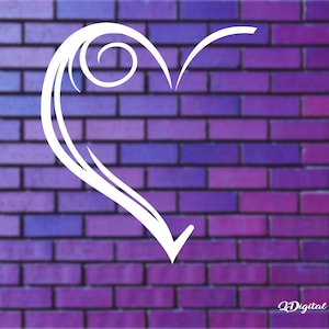 Half a Heart Template Svg, Half Heart Png, Custom Heart Svg, Instant ...