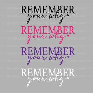 Remember Your Why Svg, Png, Inspirational Quotes Svg, Motivation Svg ...