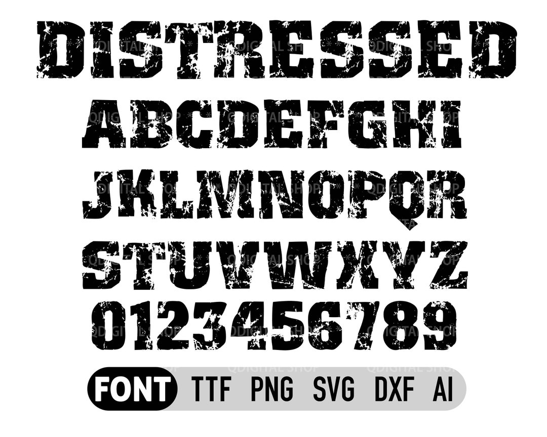 Distressed Font Svg Distressed Alphabet Svg Distressed - Etsy