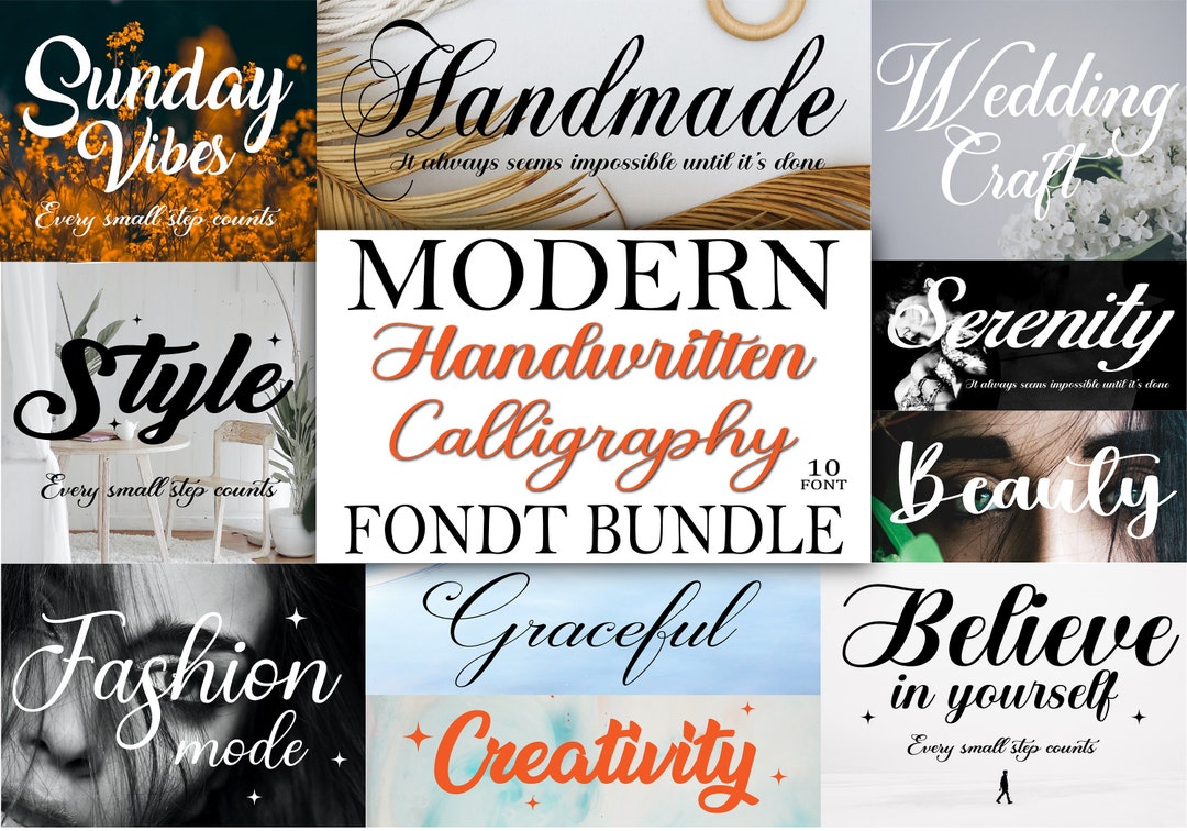 Calligraphy Font Bundle, Handwritten Fonts, Script Font, Cricut ...