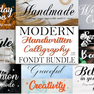 Calligraphy Font Bundle, Handwritten Fonts, Script Font, Cricut ...