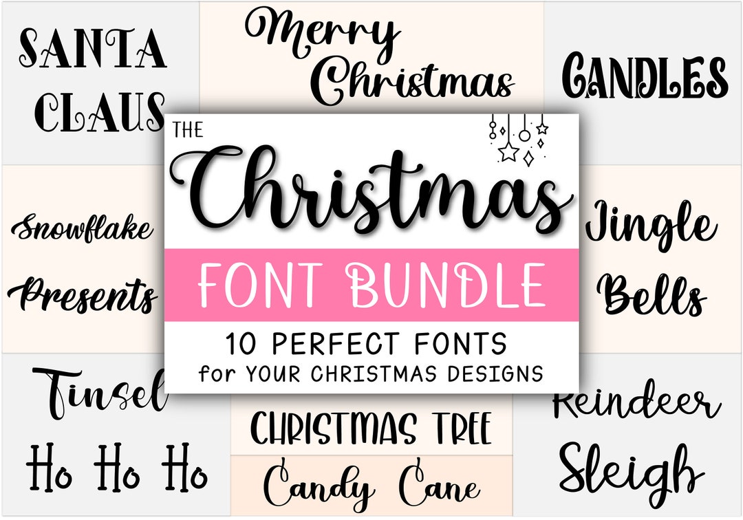 Christmas Font Bundle, Crafty Fonts, Cricut Fonts, Farmhouse Fonts ...