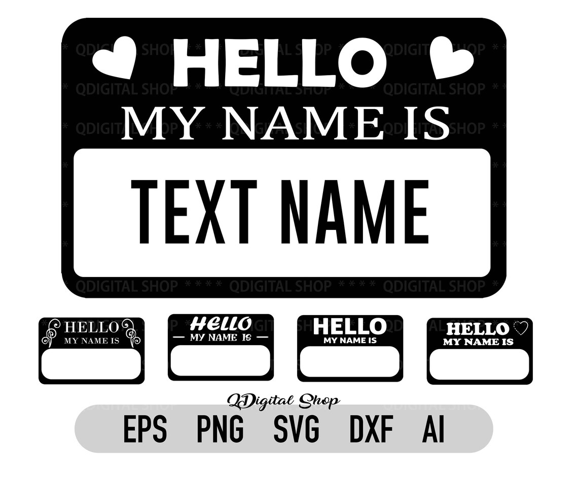 Hello My Name is Svg Baby Name SVG PNG Cricut Silhouette - Etsy
