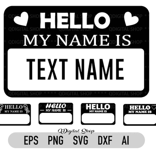 Hello My Name is Nametag - Etsy