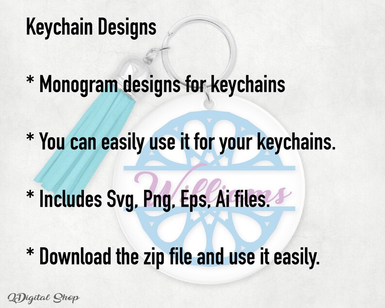 Keychain Svg Monogram Keychain Svg Monogram Mandala Svg - Etsy