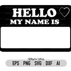 Hello My Name is Svg, Baby Name SVG, PNG, Cricut, Silhouette, Clipart ...