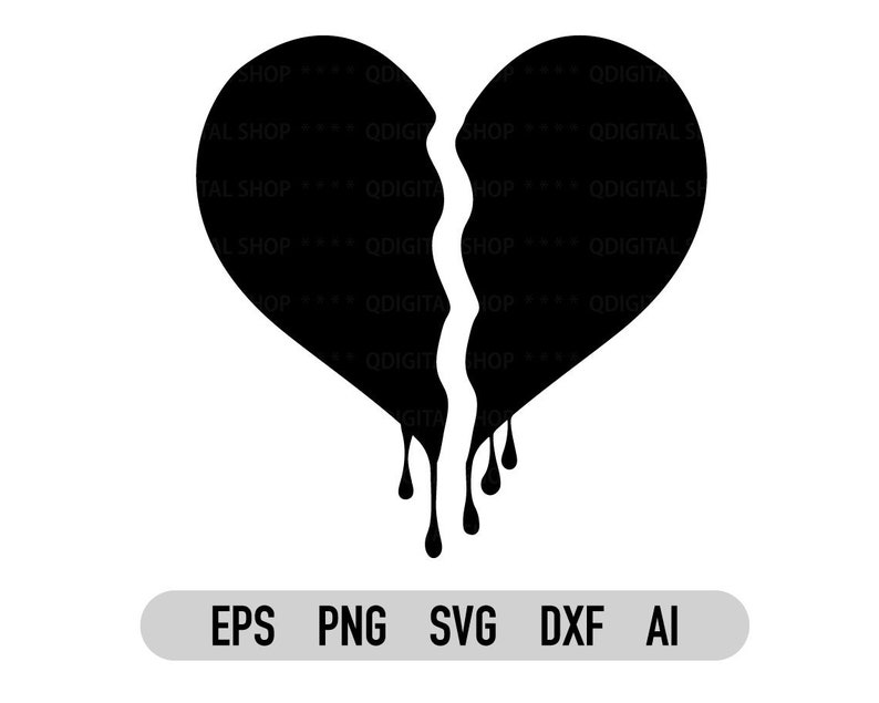 Bloody Broken Heart Svg Png Dripping Blood Svg Crack Lost - Etsy Hong Kong