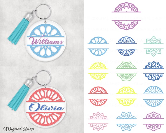 Keychain Svg Monogram Keychain Svg Monogram Mandala Svg - Etsy