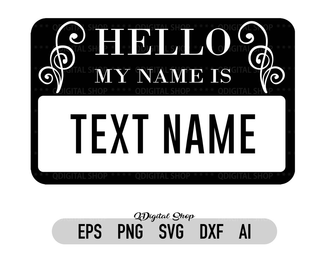 Hello My Name is Svg Baby Name SVG PNG Cricut Silhouette - Etsy
