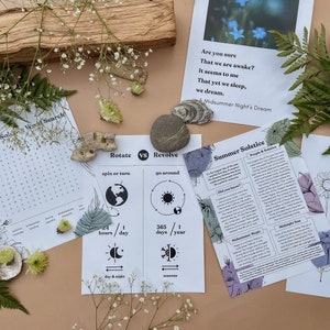 Summer Solstice Unit Study | Printable Nature Study STEM Worksheets ...