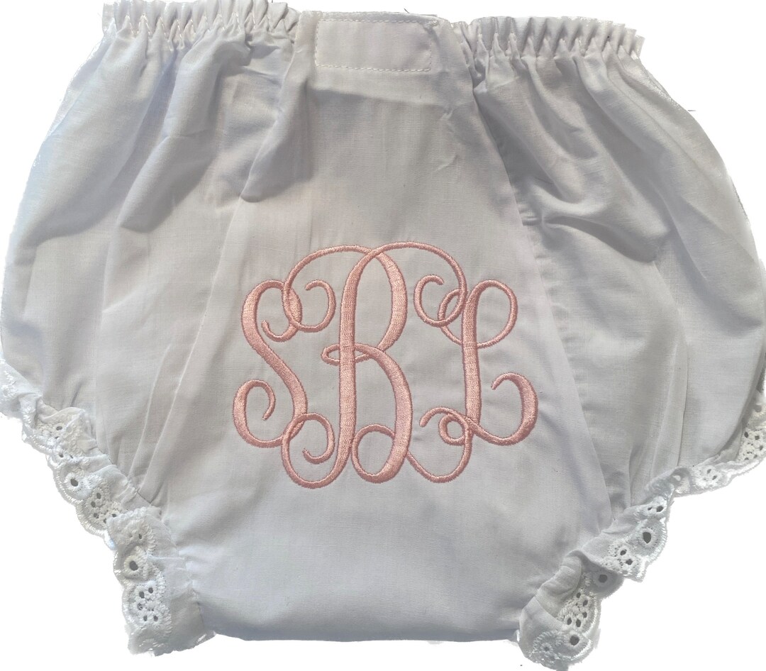 Eyelet Lace Baby Diaper Cover: Monogram Bloomer Panty - Etsy