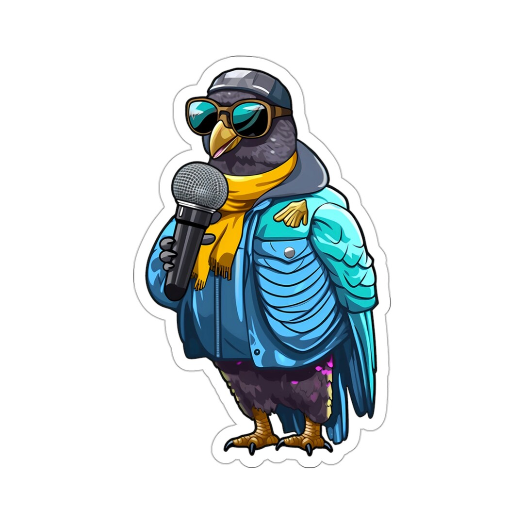Pigeon Rapper Notorious B.I.R.D. Cartoon Urban Bird With - Etsy