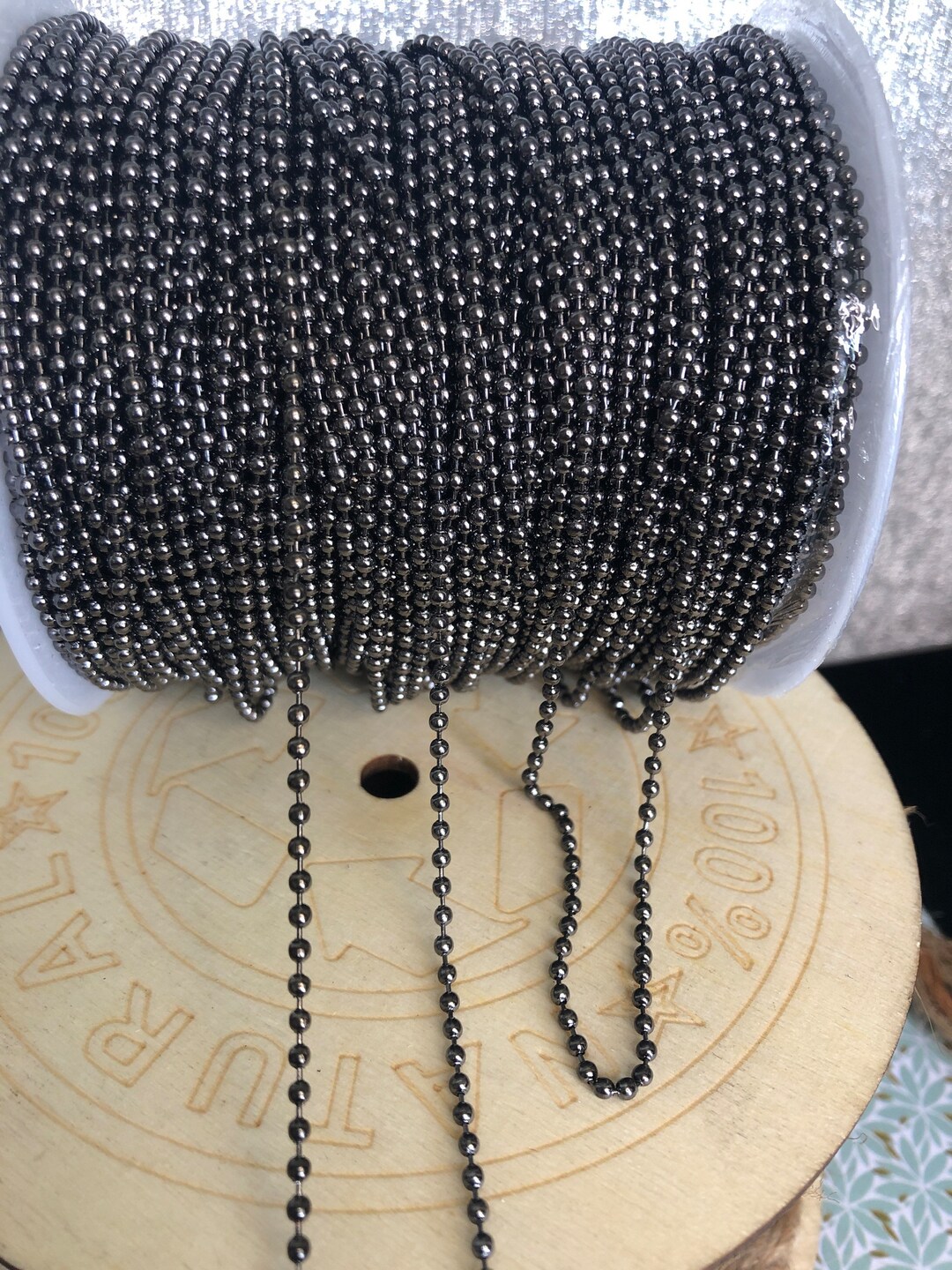 Bulk Chain by the Meter. Iron Ball Chains Soldered Gunmetal - Etsy