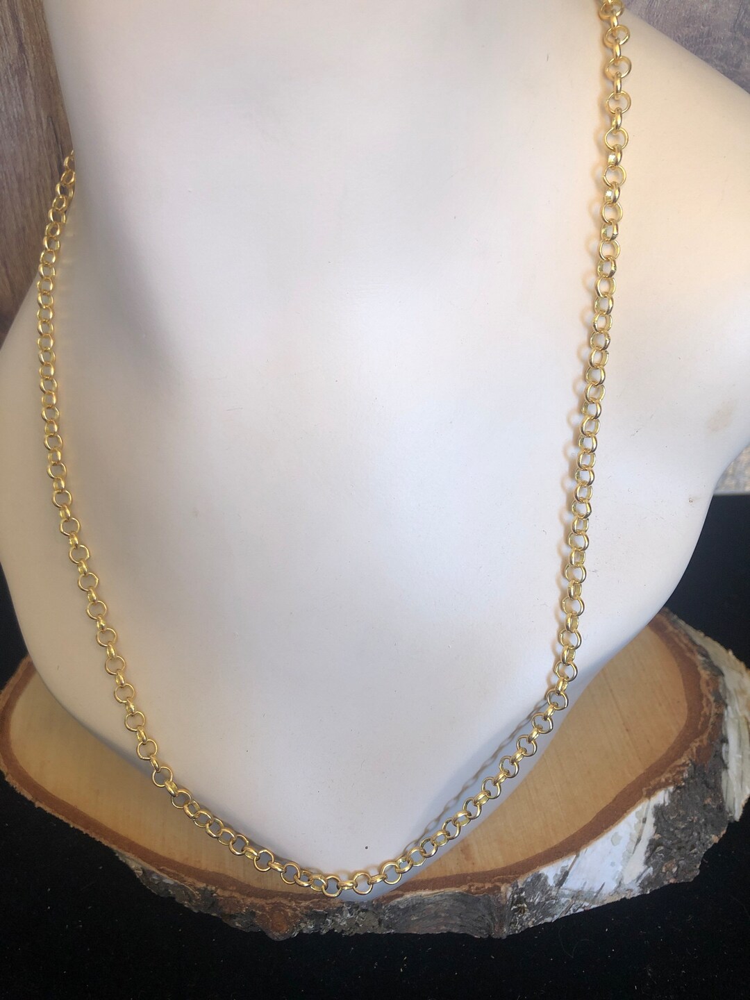 Chain Necklace. Raw Brass 5mm Rolo Chain. Good Soldered Chain - Etsy