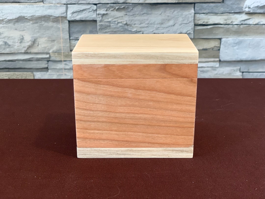 Small Wooden Keepsake Box With Lid Red Oak and Poplar Hardwood - Etsy