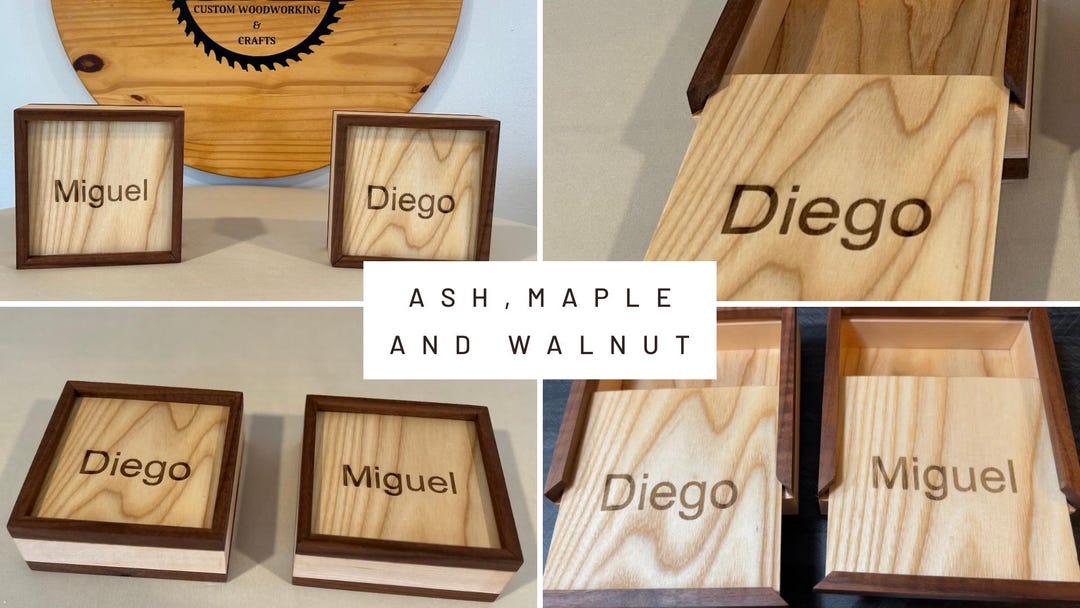 Custom Engraved Wooden Slider Box | Hardwood - Etsy