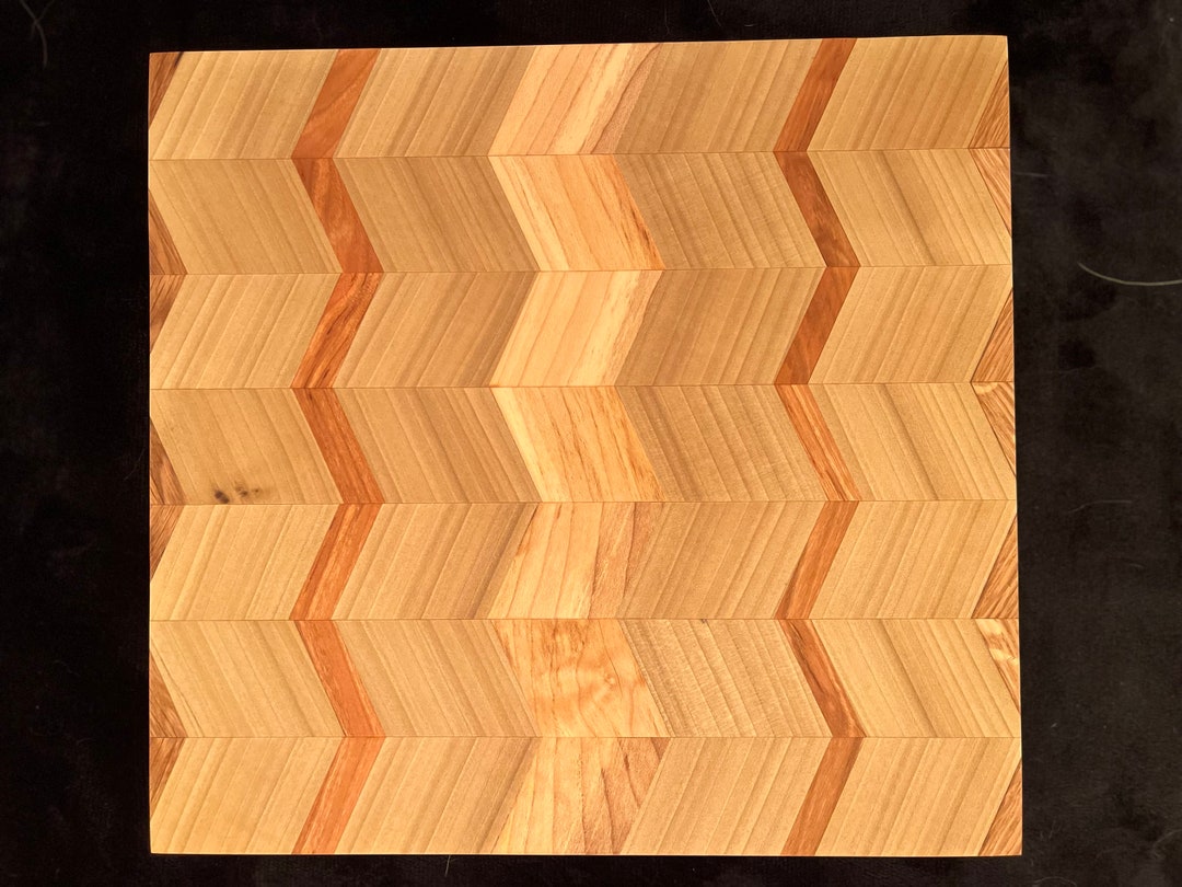 Rustic Chevron Hardwood Cutting Board, Housewarming Gift, Chevron ...