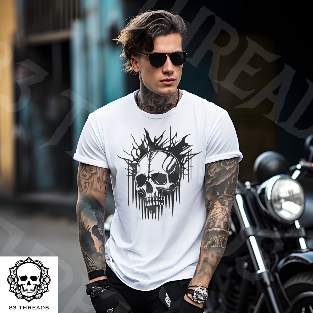Goth/demon Skull Tee, Goth Skull Tshirt, Goth Skull Unisex Tee, Demon ...