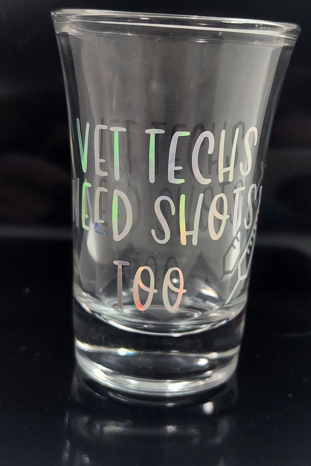 Holographic Vet Tech Shot Glass: Customizable Gift - Etsy