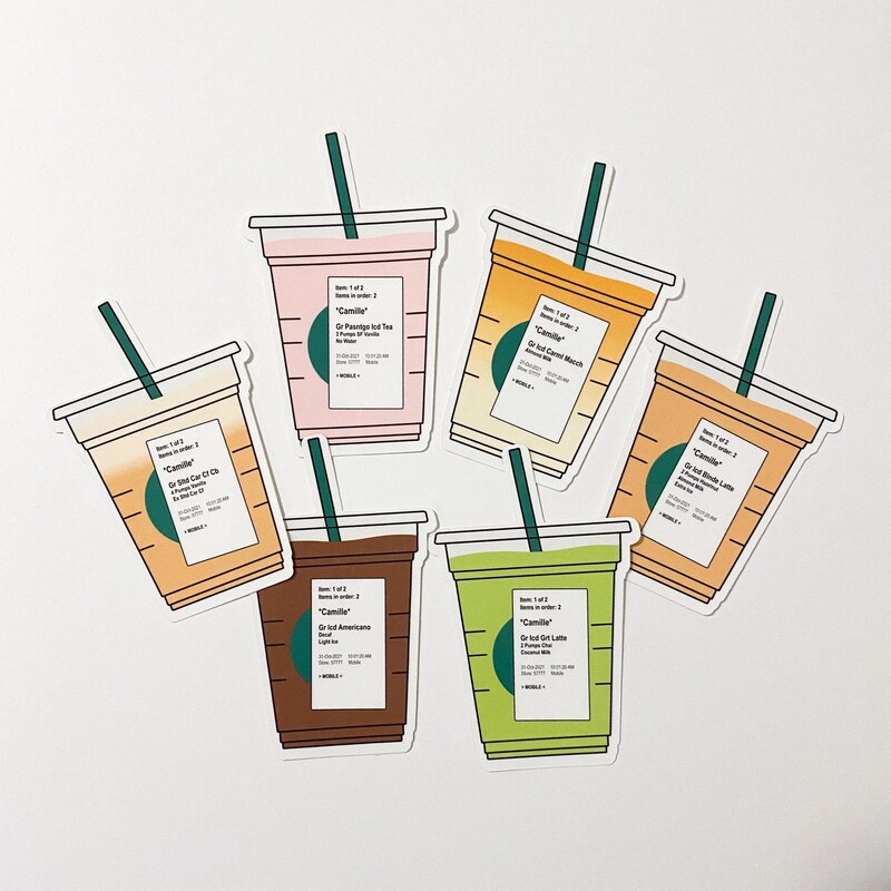 Starbucks Drink Sticker - Etsy