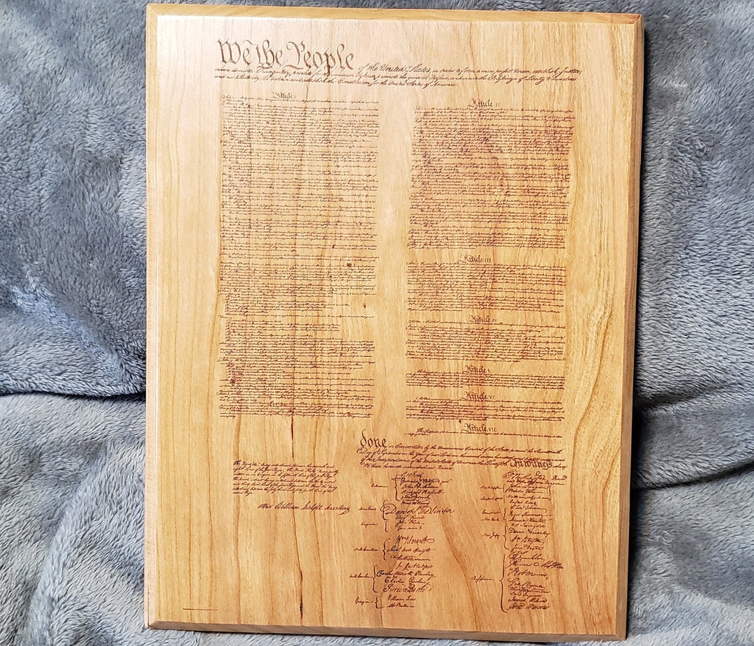 Constitution of United States Laser Engraved Cherry Wood Plaque - Etsy