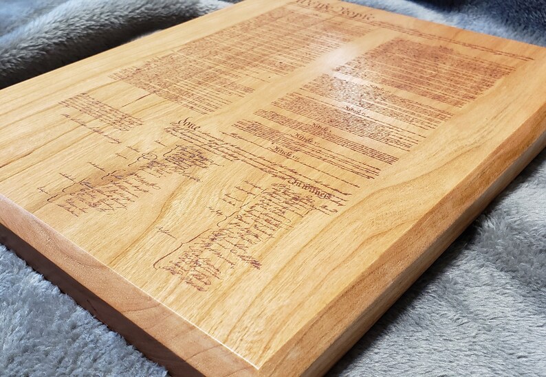 Constitution of United States Laser Engraved Cherry Wood Plaque - Etsy