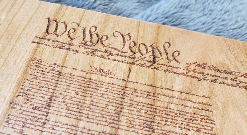 Constitution of United States Laser Engraved Cherry Wood Plaque - Etsy