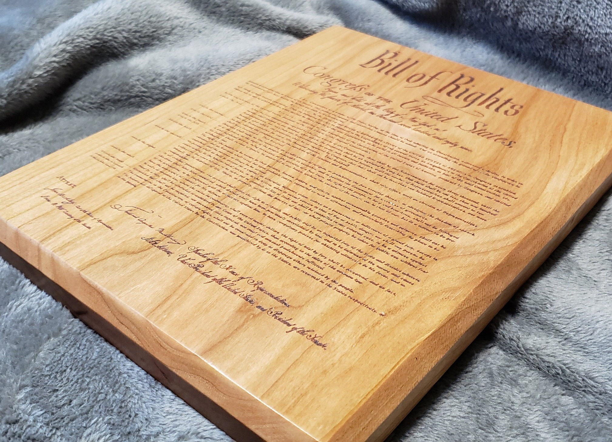 Bill of Rights Laser Engraved Cherry Wood Plaque - Etsy
