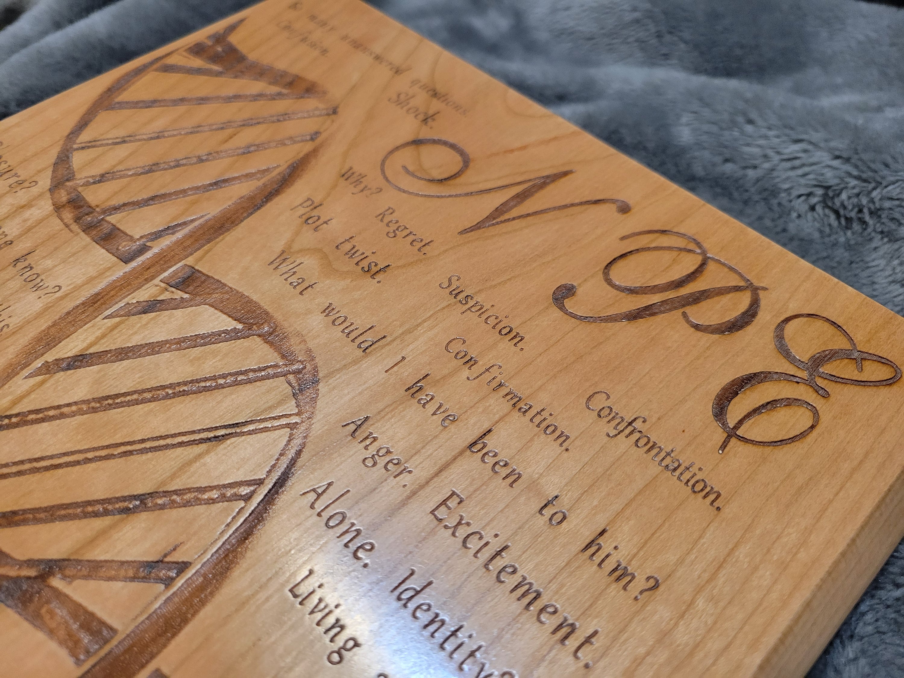 NPE DNA Double Helix Cherry Wood Plaque Laser Engraved - Etsy