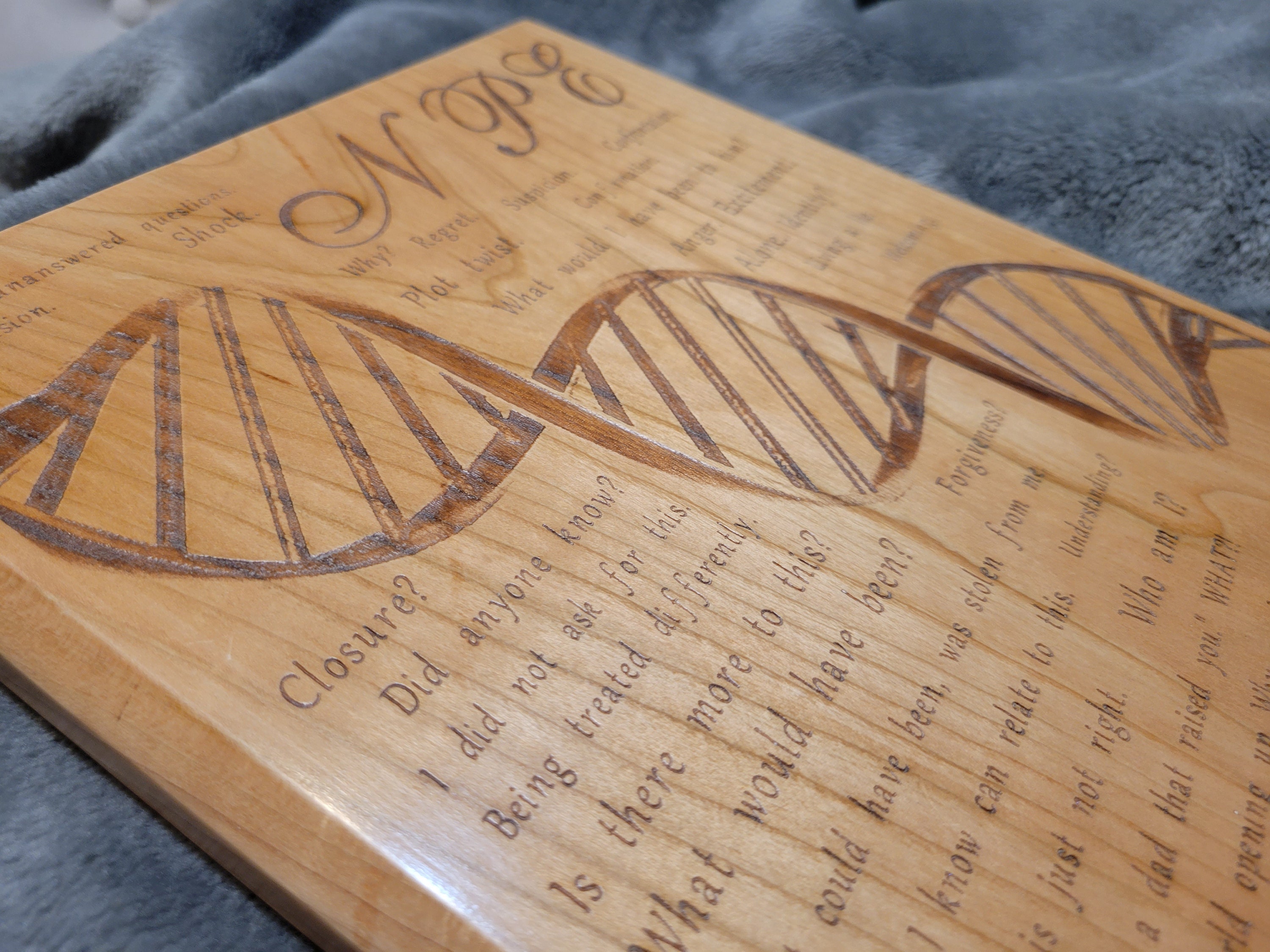 NPE DNA Double Helix Cherry Wood Plaque Laser Engraved - Etsy