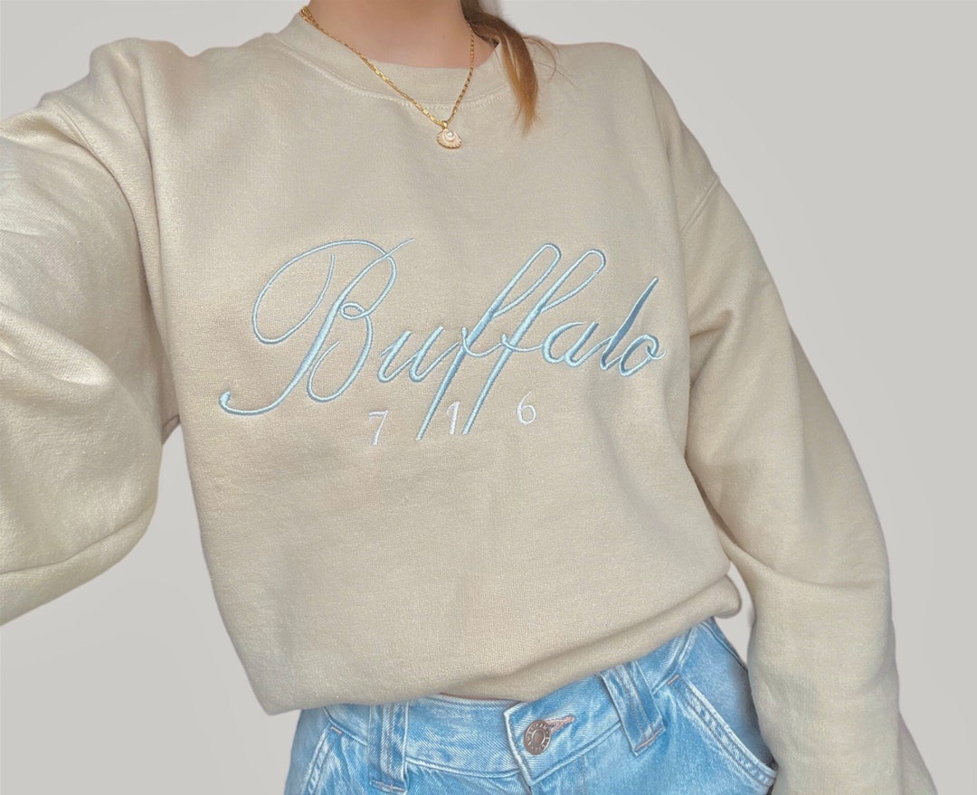 Buffalo 716 Embroidered Crewneck Sweatshirt | Buffalo Merch | Custom ...