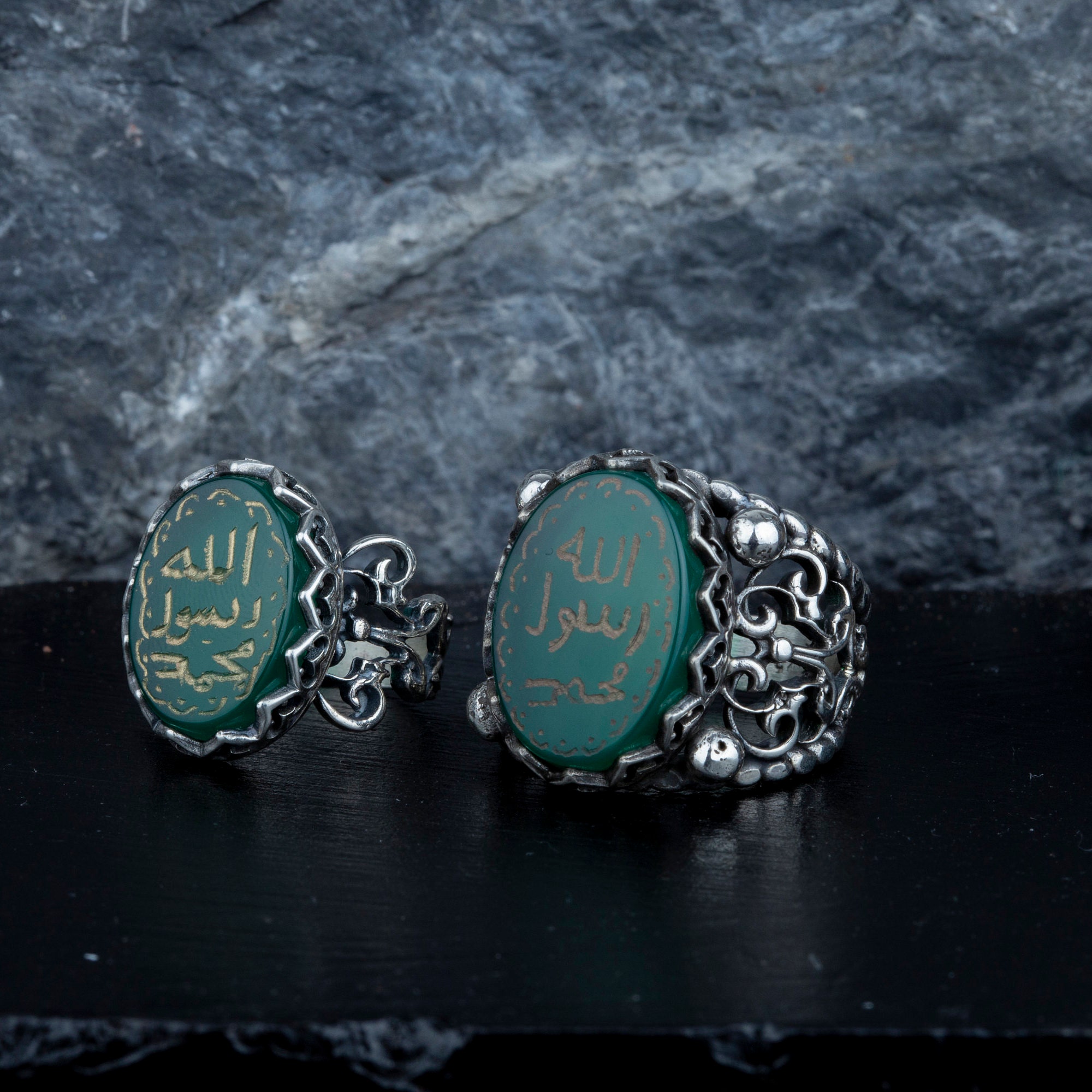 Sacred Seal Islamic Ring Seal of Prophet Muhammad Rasulallah Green ...