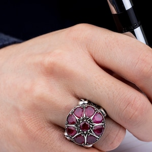 Ottoman Ruby Silver Ring Traditional Turkish Handmade Jewelry,gift for ...