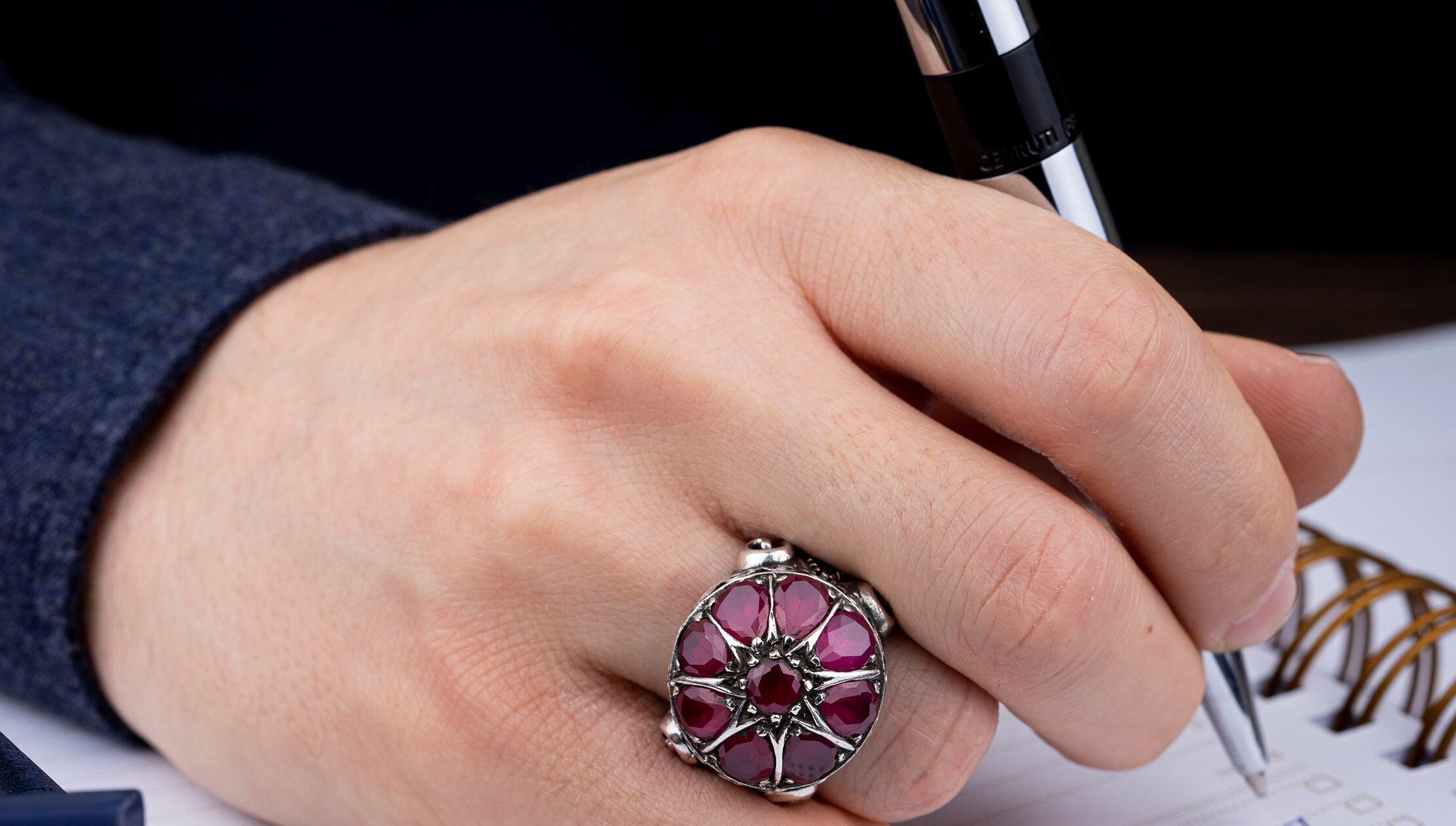 Ottoman Ruby Silver Ring Traditional Turkish Handmade Jewelry,gift for ...