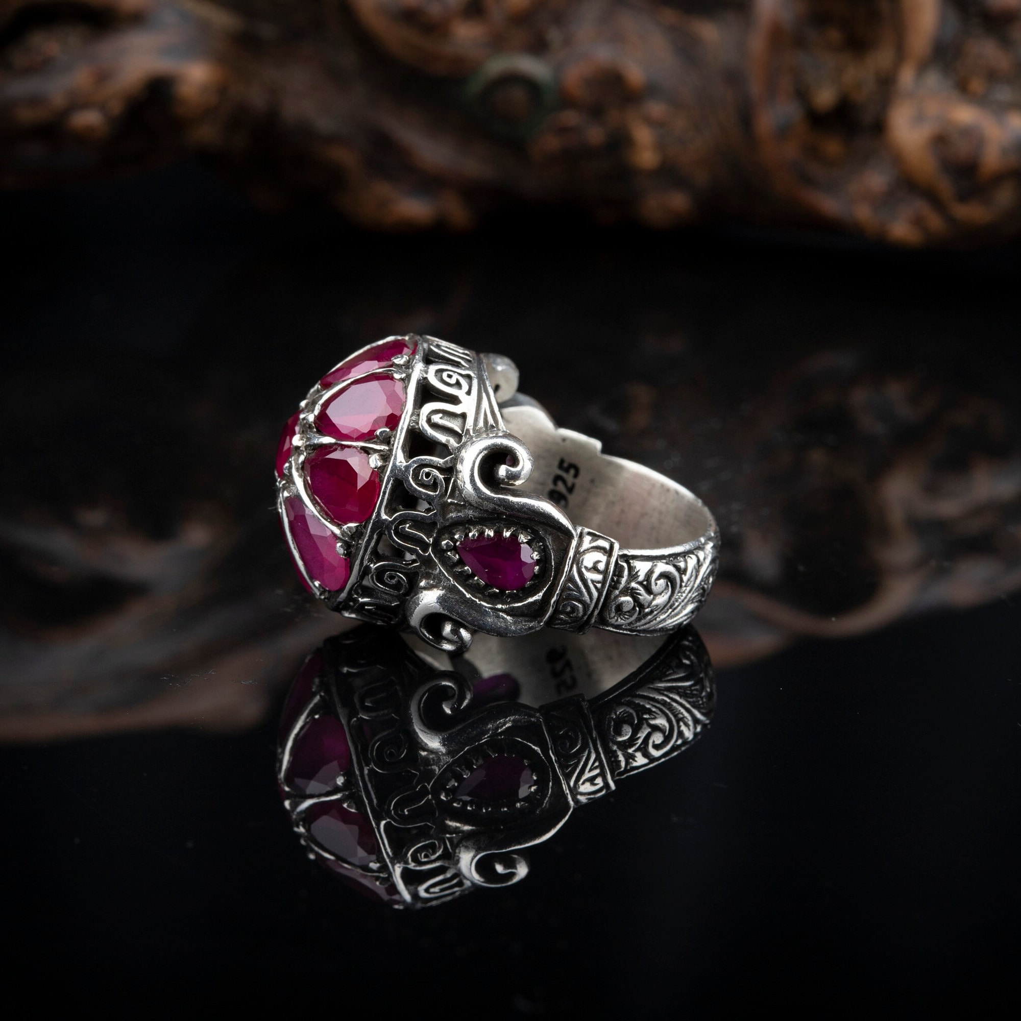 Ottoman Ruby Silver Ring Traditional Turkish Handmade Jewelry,gift for Her, Gift for Him, Men ...