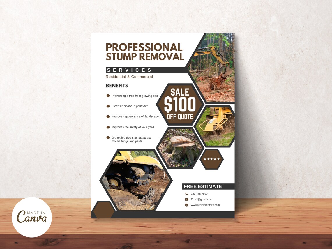 Stump Removal - 01 - Digital Flyer Template | Stump | Tree Trimming ...