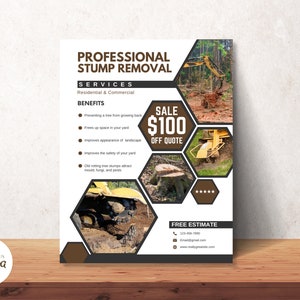 Stump Removal - 01 - Digital Flyer Template | Stump | Tree Trimming ...