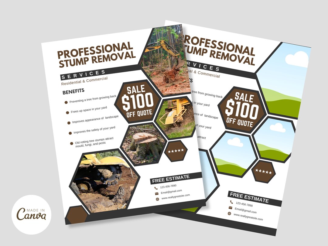Stump Removal - 01 - Digital Flyer Template | Stump | Tree Trimming ...