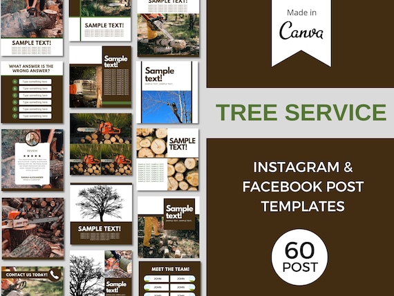 Tree Service Instagram/facebook Post Templates Tree Trimming - Etsy