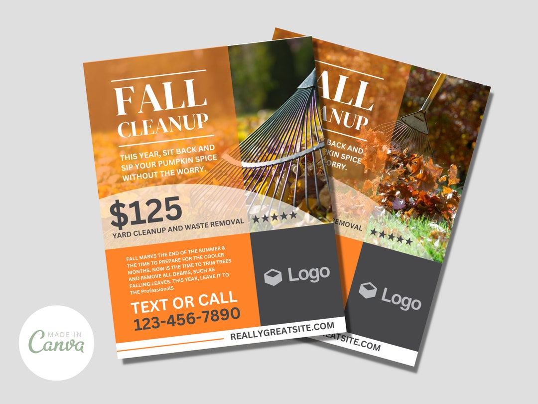 Landscaping/fall Cleanup-06-flyer Digital Download | Grass Cutters ...